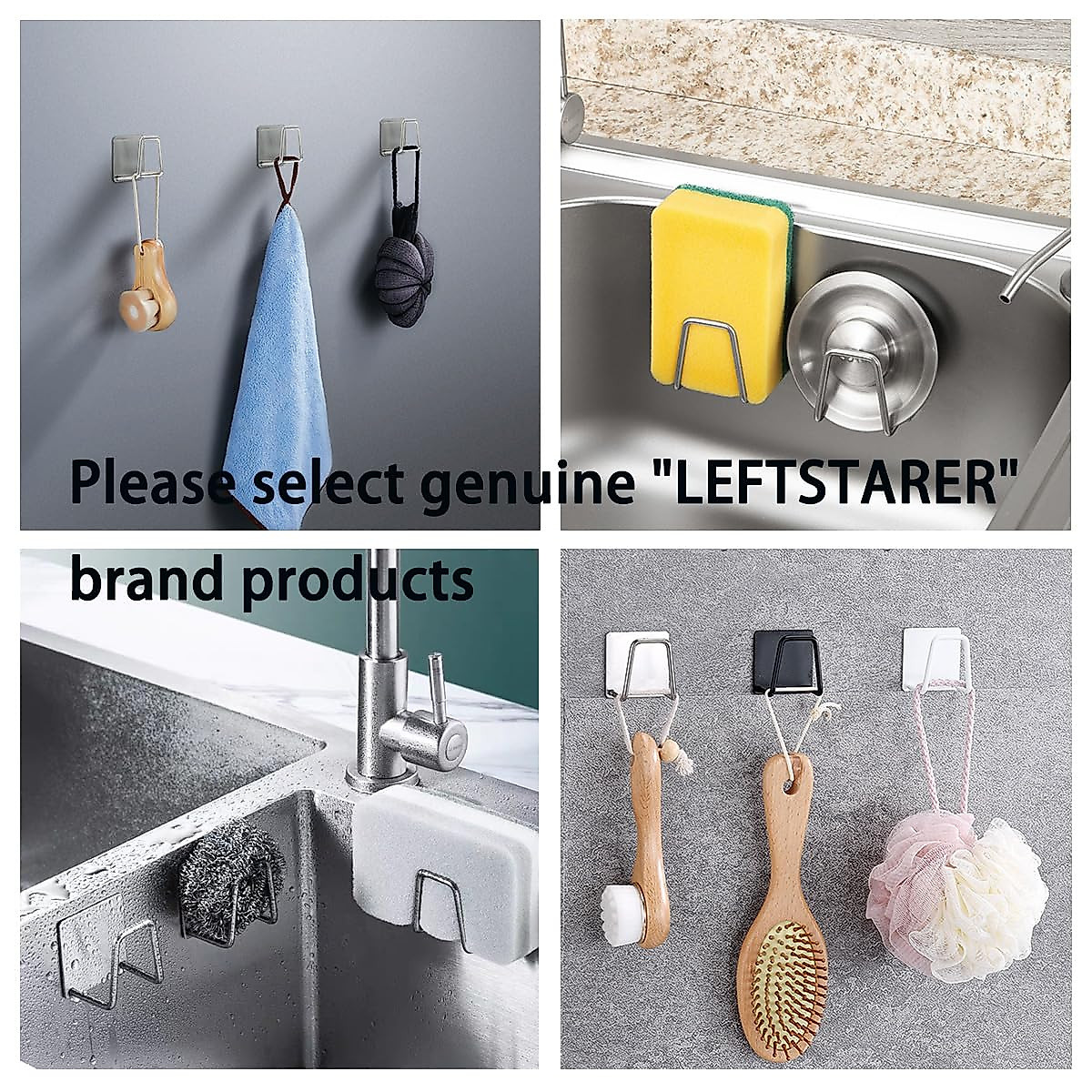 4 Pack Sink Sponge Holder for Kitchen Sink Premium SUS304 Stainless Steel Rustproof Waterproof Quick Drying Small Strong Adhesive Sponge Holder (4)