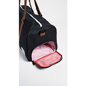 Herschel Novel Duffel Bag, Black/Tan Synthetic Leather, Classic 42.5L