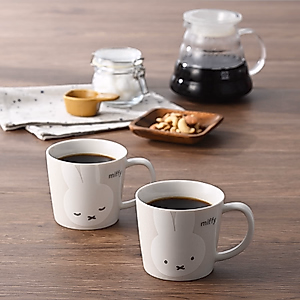 Kaneshotouki 288750 Dick Bruna Miffy Pair Mug, Mug, Size M, Approx. 9.5 fl oz (280 ml), Set of 2, Miffy White Face, Made in Japan