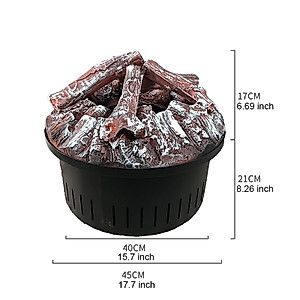 TEXBOOK Water Vapor Electric Fireplace Electric Fireplace Log, 17 Inch Portable Remote Control Fireplace with Realistic Flame Effect Ember Bed, Overheated Protection Fake Fireplace