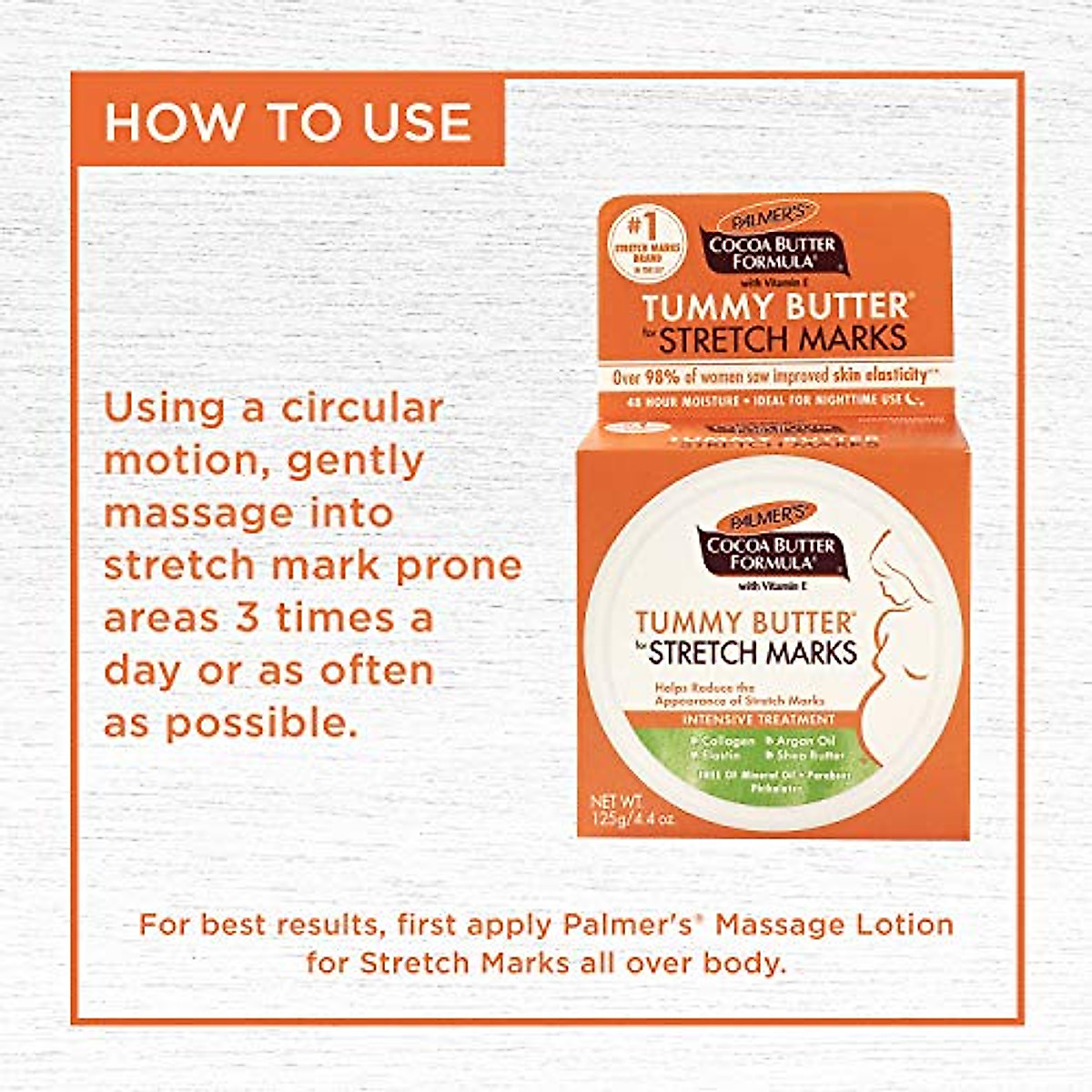 Palmer's Cocoa Butter Formula Tummy Butter Balm for Stretch Marks and Pregnancy Skin Care, 4.4 Ounces (Pack of 3)