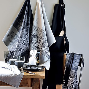 Garnier Thiebaut Poivrieres Noir French Jacquard Kitchen Towel 22"x30", 100% Cotton