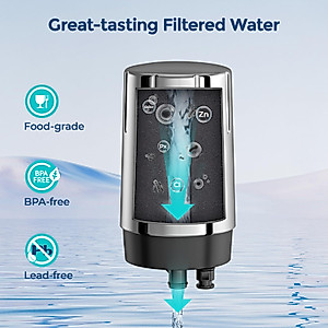 2-Pack Water Filter Replacement for Brita Faucet Filtration System, BPA-Free, NSF Certified to Reduce Chlorine and Lead, Replace On-Tap Faucet Mount Water Filter, Chrome