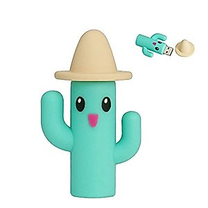 Aneew 32GB Pendrive Cartoon Super Cute Cactus Model USB Flash Drive Memory Stick Storage Photo Data Students Gifts (32GB)