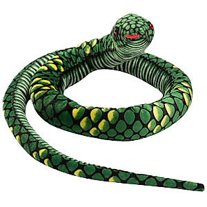 Snake Stuffed Animal, Giant Animal Snake Plush, Stuffed Animal Snake Toy, Birthday Gifts for Boys and Girls (Green, 110 Inch)
