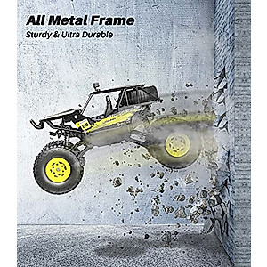 DoDoeleph Remote Control Car Metal,RC Monster Trucks,1/20 Scale LED 2WD 4 Channel All Terrains Off Road Vehicle 2X Rechargeable Batteries 54+mins Running Toy Gift for Boys Girls Kids Adults