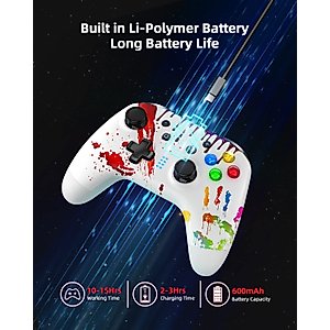 REDSTORM Switch Controllers, Wireless Switch Pro Controllers for Nintendo Switch/Switch Lite/OLED/Android/iOS/PC,Switch Remote Gamepad with 4 Programmable Buttons/Dual Vibration/Turbo/LED Light