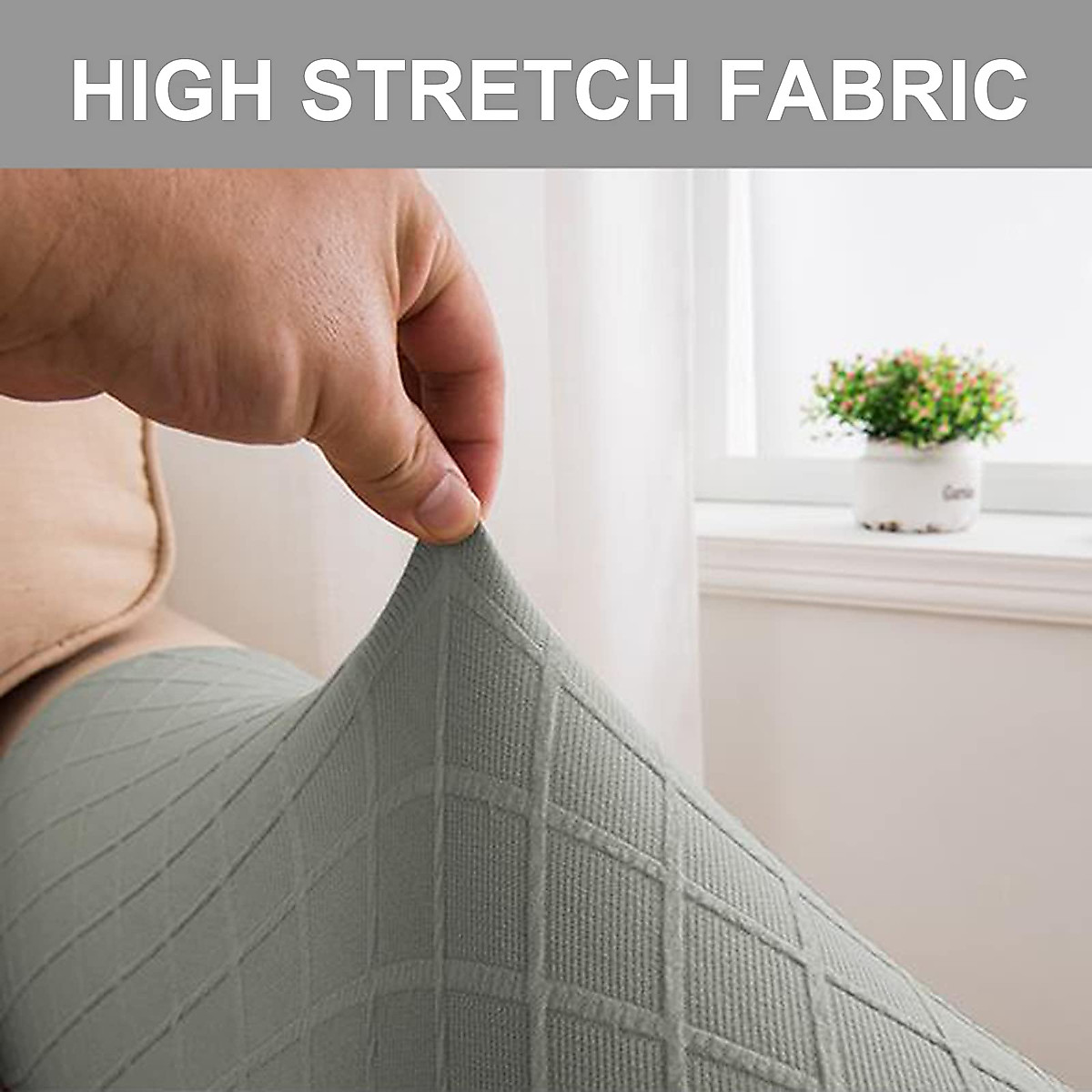 RRNAR Armrest Chair Covers, Armchair Couch Arm Rest Covers Anti-Slip Spandex Polyester Sofa Arm Caps Slipcovers, for Chair, Sofa, Couch,Burgundy,Set of 6