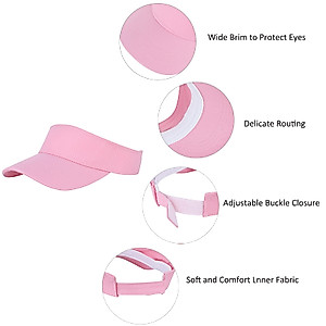 Durio Kids Sun Visor Hat Girls Hat Adjustable Kids Baseball Hat Sports Baseball Cap Athletic Kids Beach Hat Tennis Golf Sun Hats for Kids B White&Pink 6-12 Years