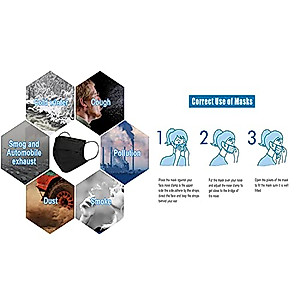 TODOLOR Disposable Face Mask 3-Layer Protective Earloop Black 50Pcs