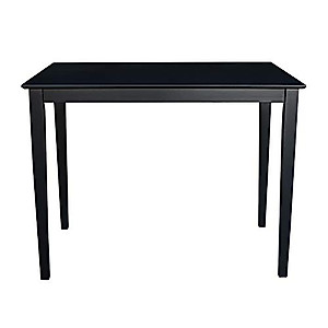 International Concepts Solid Wood Dining Table with Shaker Legs, 48 by 30 by 36-Inch, Black