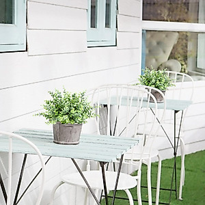 THE BLOOM TIMES 18 Pack Artificial Greenery Stems Fake Greenery Boxwood Picks Faux Plants Outdoor UV Resistant for Farmhouse Home Garden Patio Wedding Indoor Outside Decor in Bulk Wholesale