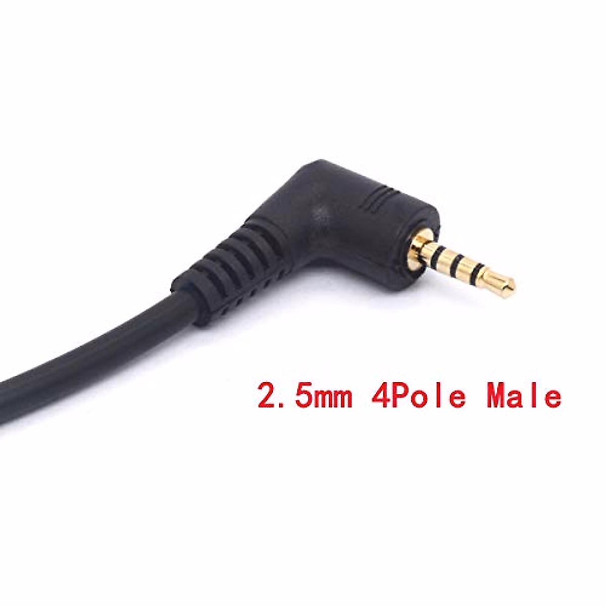 PIIHUSW Angled 2.5mm Male to 3.5mm Female Audio Cable Headphone Adapter, 4 Pole 2.5 to 3.5 Stereo Earphone Headset Converter