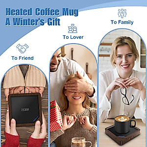 Coffee Mug Warmer: Candle Warmer Coffee Warmer for Desk Auto Shut Off Candle Wax Warmer for Scented Wax Smart Heated Mug Warmer for Coffee, Tea, Hot Chocolate, Milk, no Cup (U1-Wood)