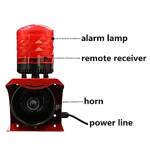 SF-513 (DC 12V~24V) Industrial Sound and Light Alarm Emergency Warning Light Outdoor Waterproof Alarm Horn Siren Safety Voice Strobe Flash 120dB Waterproof… (AC 220V)