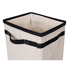 BIRDROCK HOME Canvas Hamper - Single Laundry Basket with Handles - Foldable Hamper - Easily Transport Laundry