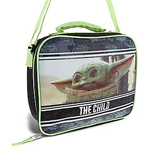 STAR WARS Disney The Child Baby Yoda Lunch Bag - Rectangle Baby Yoda Lunch Bag with Adjustable Strap, Baby Yoda Bag For Lunch Box Container For Kids, Students