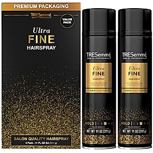 TRESemme Tres Two Ultra-Fine Aerosol Hair Spray, 2 pk - 11 oz each, Firm Hold, Humidity Resistant, Shine, Smoothening, for curly, Frizzy Hair, 22 Ounce