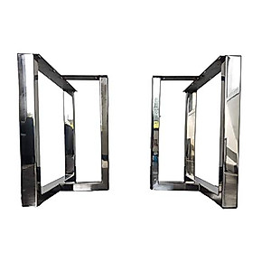 Polished Stainless Chrome Table Legs, T-Shaped Style - Any Size