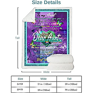 Aunt Gifts Blanket,Best Aunt Ever Gifts,Gifts for Aunt from Niece-Nephew, Birthday Christmas Valentines Day Gifts for Aunt Plush Soft Throw Blanket