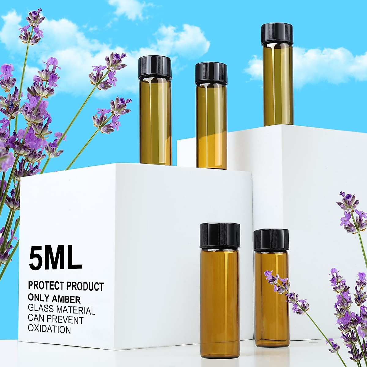 Teenitor 10pcs Small Cosmetic Containers 5Gram Makeup Containers with Lids Small Travel Containers with Lids Sample Containers for Cosmetic 5ML Essential Oil Bottles with 5 Mini Spatulas