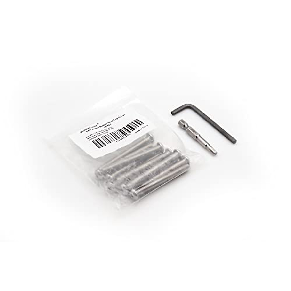 1/4-20 x 1/2" Button Head Socket Cap Bolts Screws Kit | 304 Stainless Steel | Fully Threaded | Allen Hex Drive | HEX Head L Key HEX Bit | Allen Wrench Included Pack of 25, Milliontronic