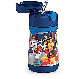 THERMOS Vacuum Insulated Stainless Steel 10oz Straw Bottle, PAW PATROL BOY
