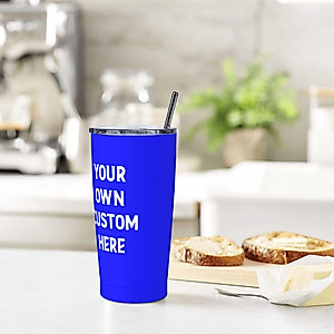 Personalized Coffee Tumbler with Text Custom Tumbler Cups with Straw Custom Stainless Steel Coffee Mug Travel Personalized Tumbler Cups for Women