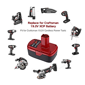 2 Packs 6000mAh 19.2V Diehard C3 Battery Compatible with Craftsman 19.2 Volt Battery Lithium ion 11375 11376 130279005 1323903 130211004 130279017 315.115410 315.11485 315.PP2011 315.PP2010 315.PP2020