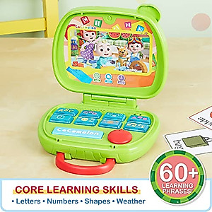 CoComelon Sing and Learn Laptop Toy for Kids, Lights, Sounds, and Music Encourages Letter, Number, Shape, and Animal Recognition, Kids Toys for Ages 18 Month, and Presents