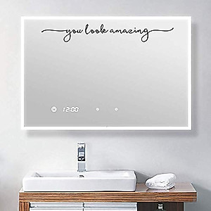 You Look Amazing Mirror Decal Vinyl Decal Bathroom Decor Shower Door Decal 18x2.5 inch