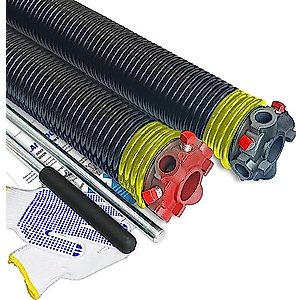 Garage Door Torsion Springs Set(.207x2x22"), Pair of 2" ID Electrophoresis Coated Heavy Duty Torsion Spring Replacement for Garage Doors, with 2pcs Non-Slip Winding Bars,Minimum 16000 Cycles