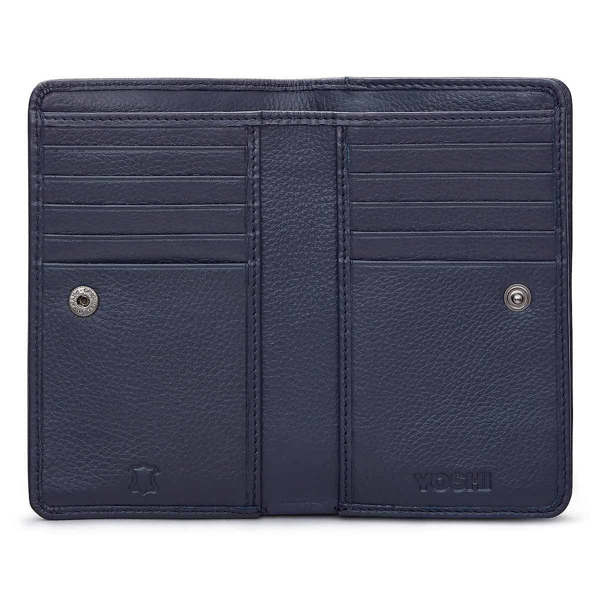 Yoshi Jane Austen Bookworm Flap Over Ladies Purse, Genuine Leather Womens Wallet, Navy, One Size, Classic