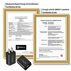 3-Pack Quick Charge 3.0 USB Wall Charger Adapter,18W Charging Block Fast Charger for Samsung Apple iPhone Ipad Google LG HTC and More(Quick Charge 2.0 Compatible) Qualcomm Certified USB Charger TININ