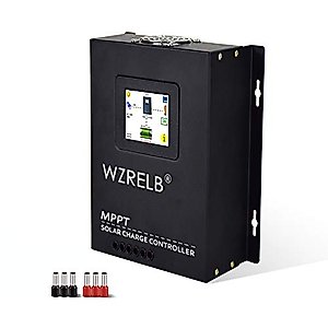 WZRELB 60A MPPT Solar Charge Controller 12V/24V/48V Auto 18V/36V Manual Max PV 170V Solar Panel Controller with LCD Full Touch Screen Design