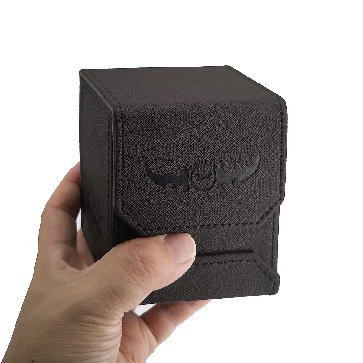 Zoopin Leather Deck Box-Black for Collectible Cards-MTG,Yugioh,Pokeman,TES Legacy,Munchkins CCG Decks and Also Small Tokens or Dice- Hold 80 Sleeved Cards or 150 Naked Cards …