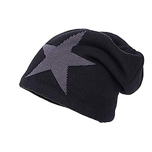 Y2k Hat Grunge Accessories Slouchy Beanies for Women Vintage Beanies Winter Warm Hat for Men Women Knitted Beanies (Black,One Size)