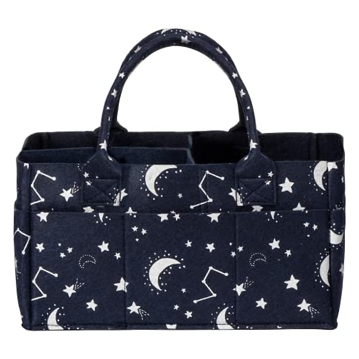 Sammy & Lou Constellation 2-Pack Felt Diaper Caddy Set, Includes Portable Diaper Organizer and Baby Wipes Caddy