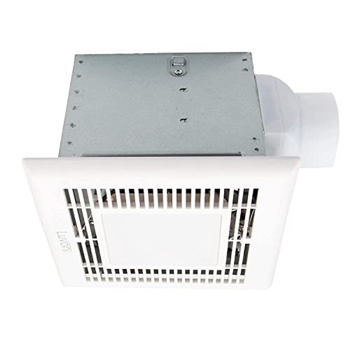 Maxxima Luvoni 80 CFM Bathroom Exhaust and Ventilation Fan - 3000K Warm White 600 Lumen LED Light, Quiet 1.5 Sones Operation, White Grill Ceiling Fan