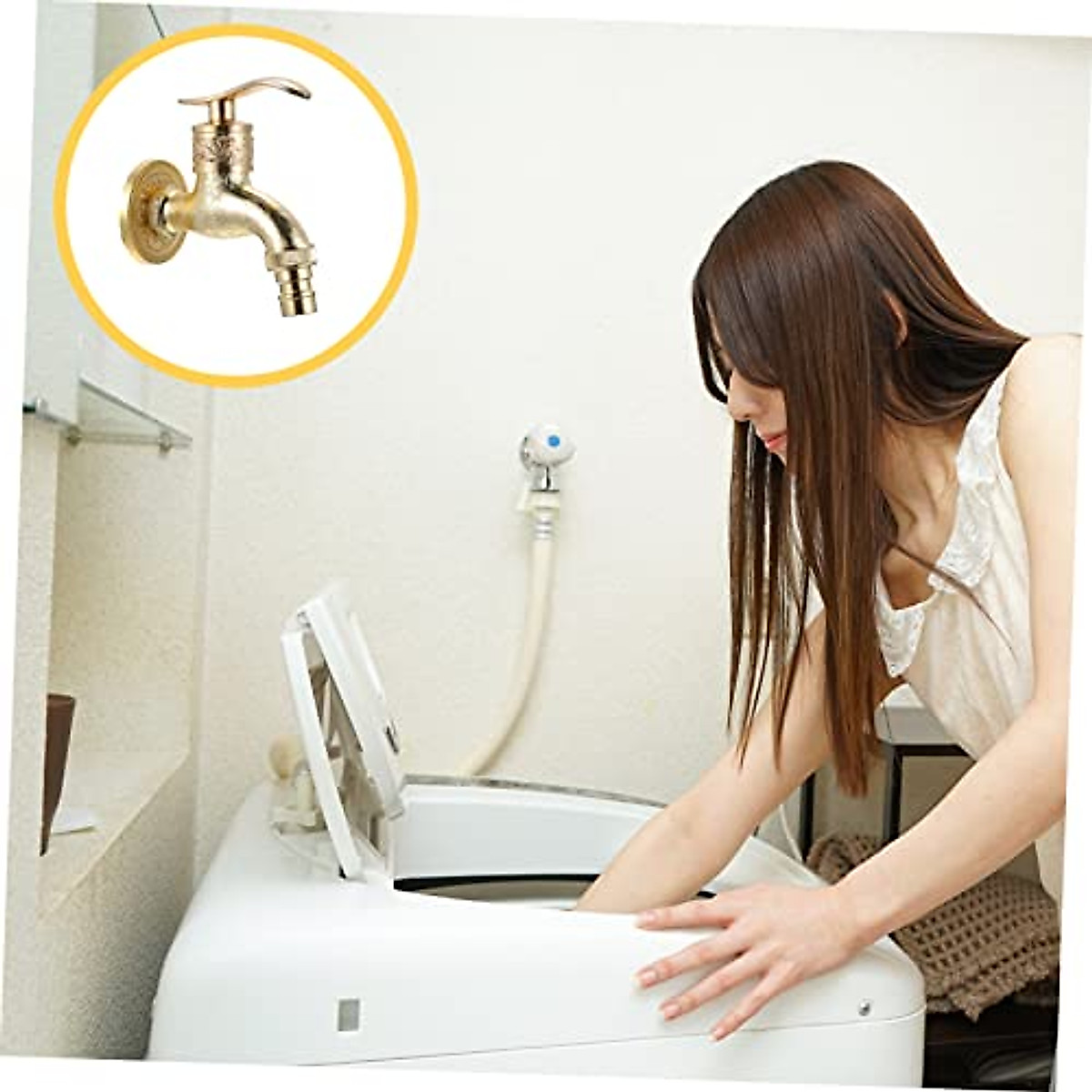 Faucet, 2 Pcs Antique Faucet Faucets for Bath Sinks Bathtub Faucet Wall Mount Bathtub Faucet Wall Mounted Water Bathroom Vanity Faucets Cold Sink Faucet Retro Kitchen Faucet V-intage Faucet (Color :