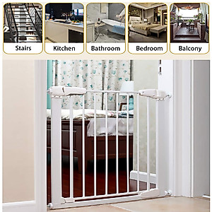 OwnMy M10(10mm/0.39") Gate Adapter 4PCS Gate Threaded Spindle Rod Accessory Pressure Gate Replacement Parts Screw Mounted Bolts Kit for Pets Gates Stair Railing Gates, White