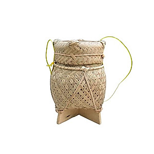 Small Bamboo Sticky Rice Box Storage Basket Container Multi-Purpose