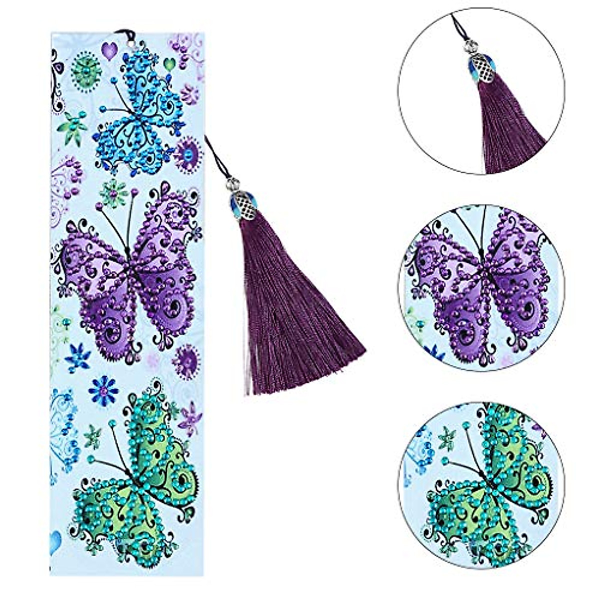 Bskifnn 2Pack Diamond Painting Bookmarks DIY Bookmarks with Tassel Great Gifts for Christmas, Thanksgiving, New Year, Birthday