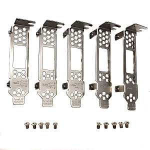 spartshome 5pcs Generic Low Profile Brackets with Screws Replacement for DELL PERC H830 LSI SAS 9300-8e PCI-e HBA LSI SAS00343 SAS3008 12Gb PCI-e HBA Lenovo 00AE914