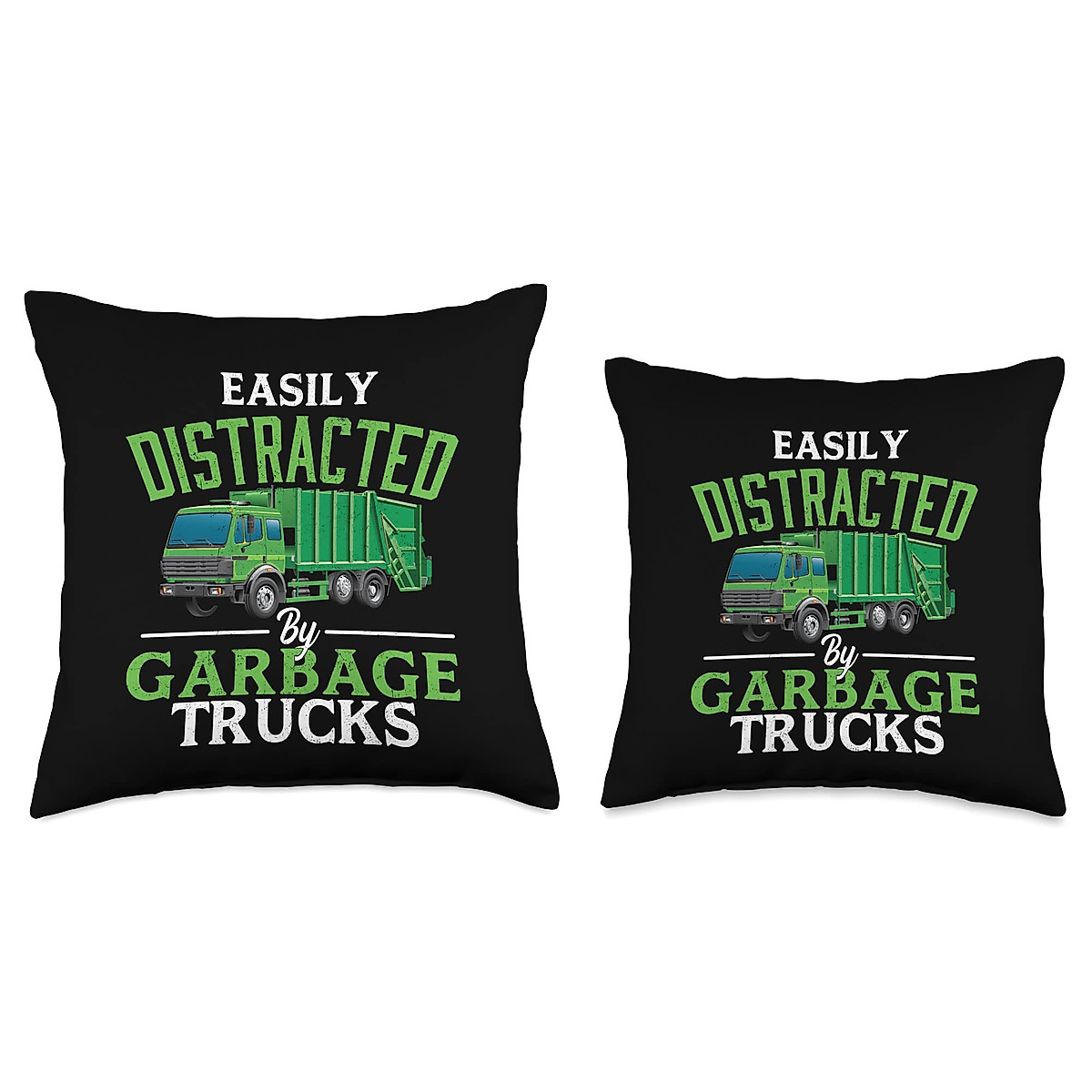 Easily Distracted By Garbage Trucks - Waste Management Trash Throw Pillow