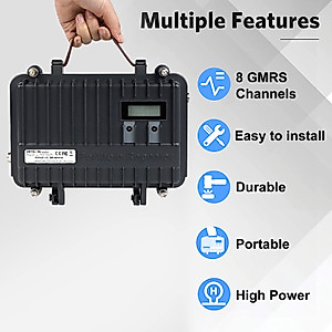 Retevis RT97 GMRS Repeater, Full Duplex Portable Radio Repeater with LCD Screen, High Power Mini Compact Repeater for Camping Hunting(1 Pack)