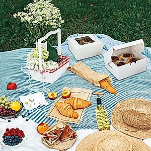 ST.LORIAN 30 Packs Cupcake Boxes for 4 Holders,6x6x3 inch Cupcake Carriers with Twine and Stickers, Multipurpose Cupcakes Gift Boxes for Baked Goods- Practical Cupcake Containers