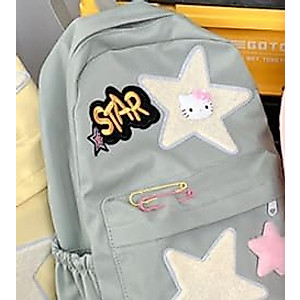 Cute Backpack for Women Men, Kawaii Y2K Grunge Trendy Colorful Harajuku Hiking Travel Backpack Aesthetic Backpack (Green)