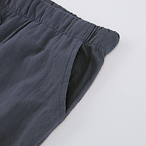 Colorful House Men Ren Faire Costume Renaissance Pants Pirate Outfit Adult Linen Ren Faire Pants with Pockets Grey(Grey, Small)