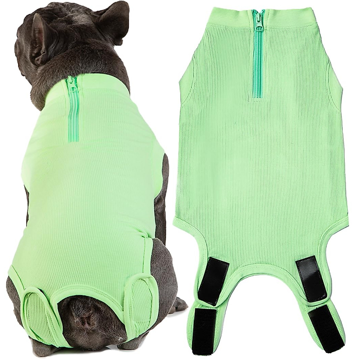 Wabdhaly Dog Surgery Recovery Suit for Female Spay,Puppy Surgical Recovery Zip Up Suit,Anti-Licking Bodysuit for Abdominal Wounds,Cone Alternative Recovery Blank Suit for Dogs